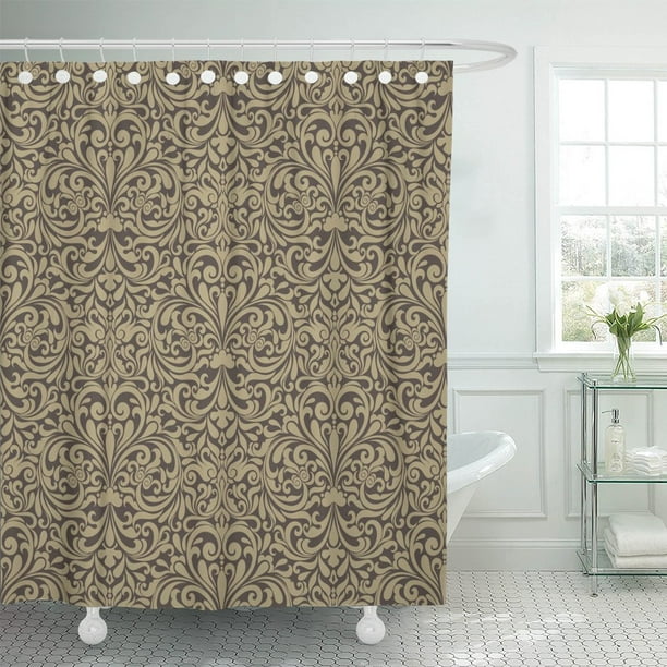 Pknmt Pattern Of Brown Color In The Damascus Damask Baroque Polyester