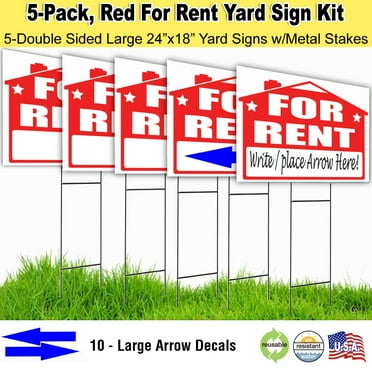 For Rent Sign 18"x24" Aluminum Sign - Walmart.com