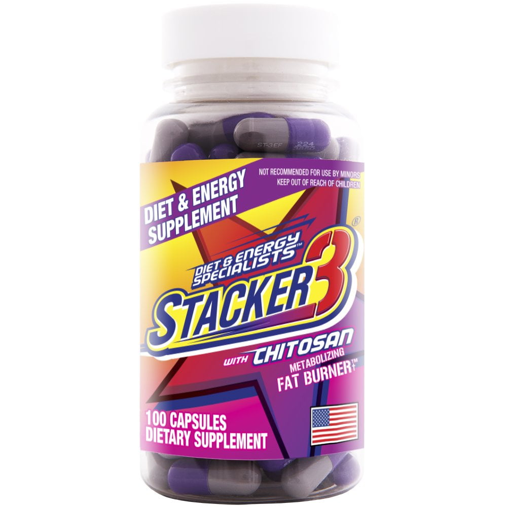 Stacker 3 Metabolizing Fat Burner with Chitosan, Capsules, 100Count ...