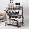 WHAMVOX Small Organizer Spice Rack Spice Bottles 38.5X32CM Black ...