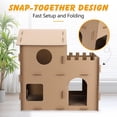 Cardboard Cat House for Indoor Cats, Multi-Level Scratcher Condo with ...