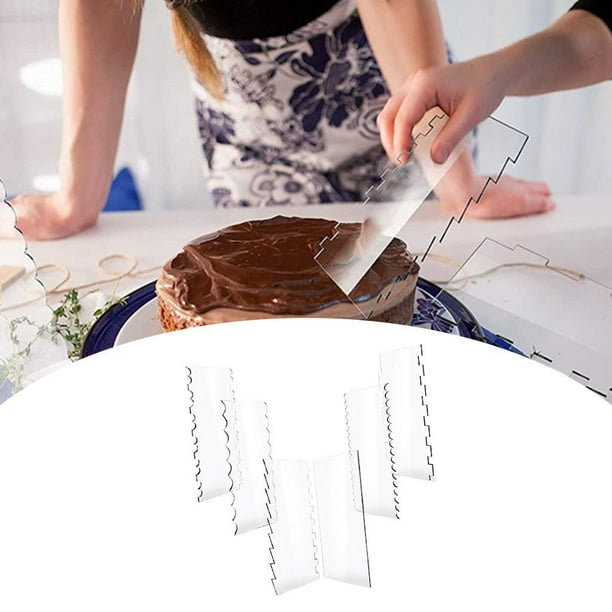 6 Pieces Acrylic Cake Clear Decorating Cake Edge Smoother Pastry Cutter ...