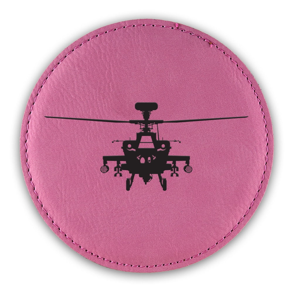 AH-64 Apache Coaster Laser Engraved Leatherette - Round Coasters - Many ...