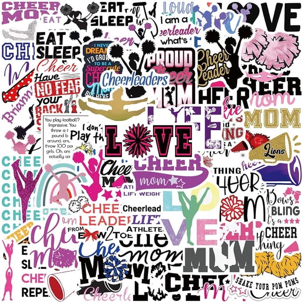 50 Pack Cheerleading Stickers Water Bottles Laptop Car Phone Guitar ...