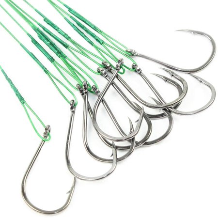 JOYWEI 10 Pack Fishing Hook Hook High Carbon Steel Barbed Wire Fishing ...