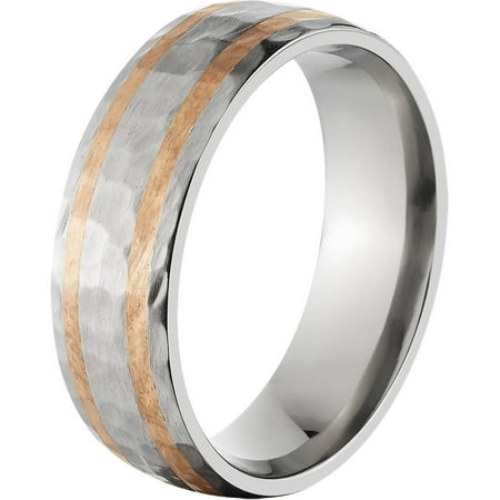 ONLINE - 7mm Half-Round Titanium Ring with Two 1mm Copper Inlays and a ...