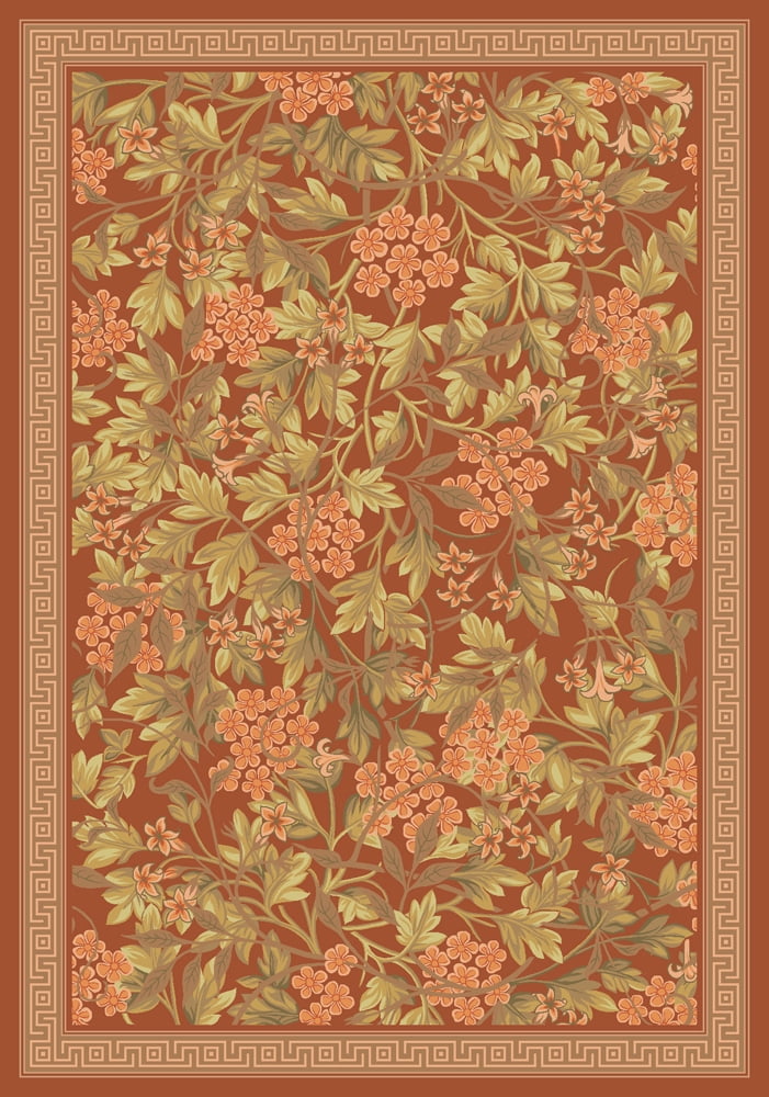 Milliken Pastiche Area Rug DELPHI NUTMEG Delphi Nutmeg Bordered Petals ...