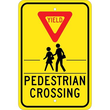 National Marker Reflective "Slow - Pedestrian Crossing" Pedestrian Sign ...