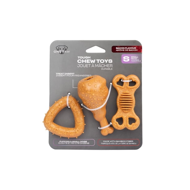 One Paw, 3 Pack Bamboo Fiber Chew Dog Toys, Small, Bamboo Fiber Chew ...