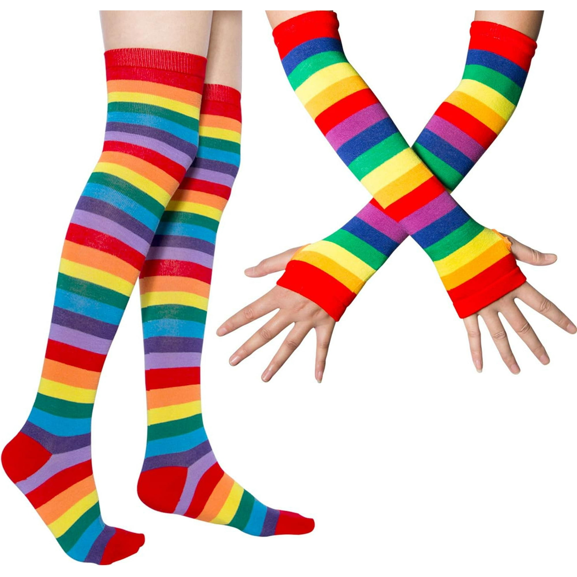 Click here for Oruyrop Womens Rainbow Socks Striped Knee High Soc... prices