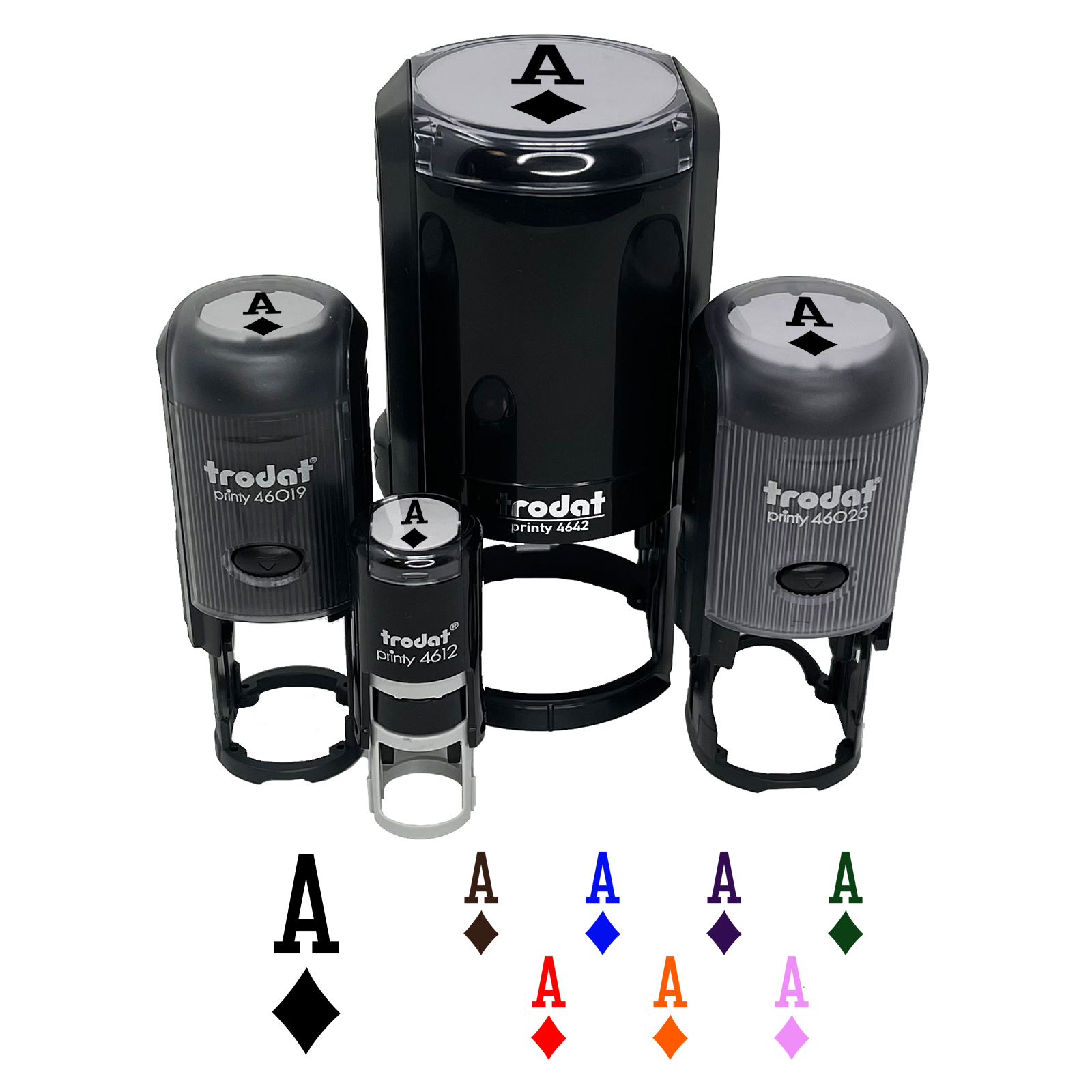 Ace of Diamonds Card Suit Self-Inking Rubber Stamp Ink Stamper - Lime ...