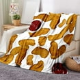 Chicken Nugget Pattern Cozy Blanket, 1 Count Soft Comfortable Warm ...