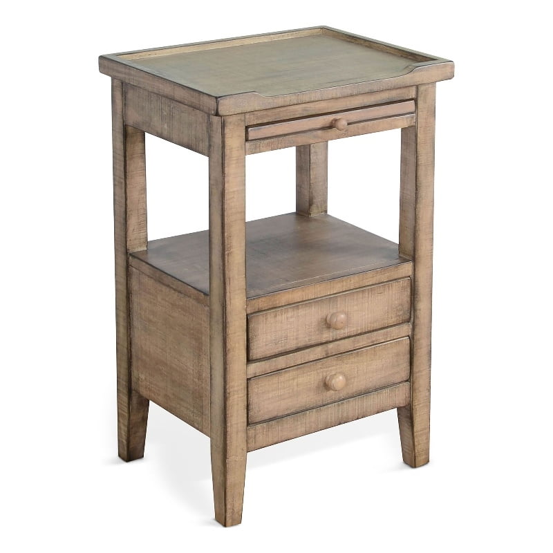 Sunny Designs Marina Beach Pebble Solid Wood and Veneers Side Table ...