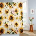 Bathroom Shower Curtain Pastoral Yellow Sunflower Rose Waterproof ...