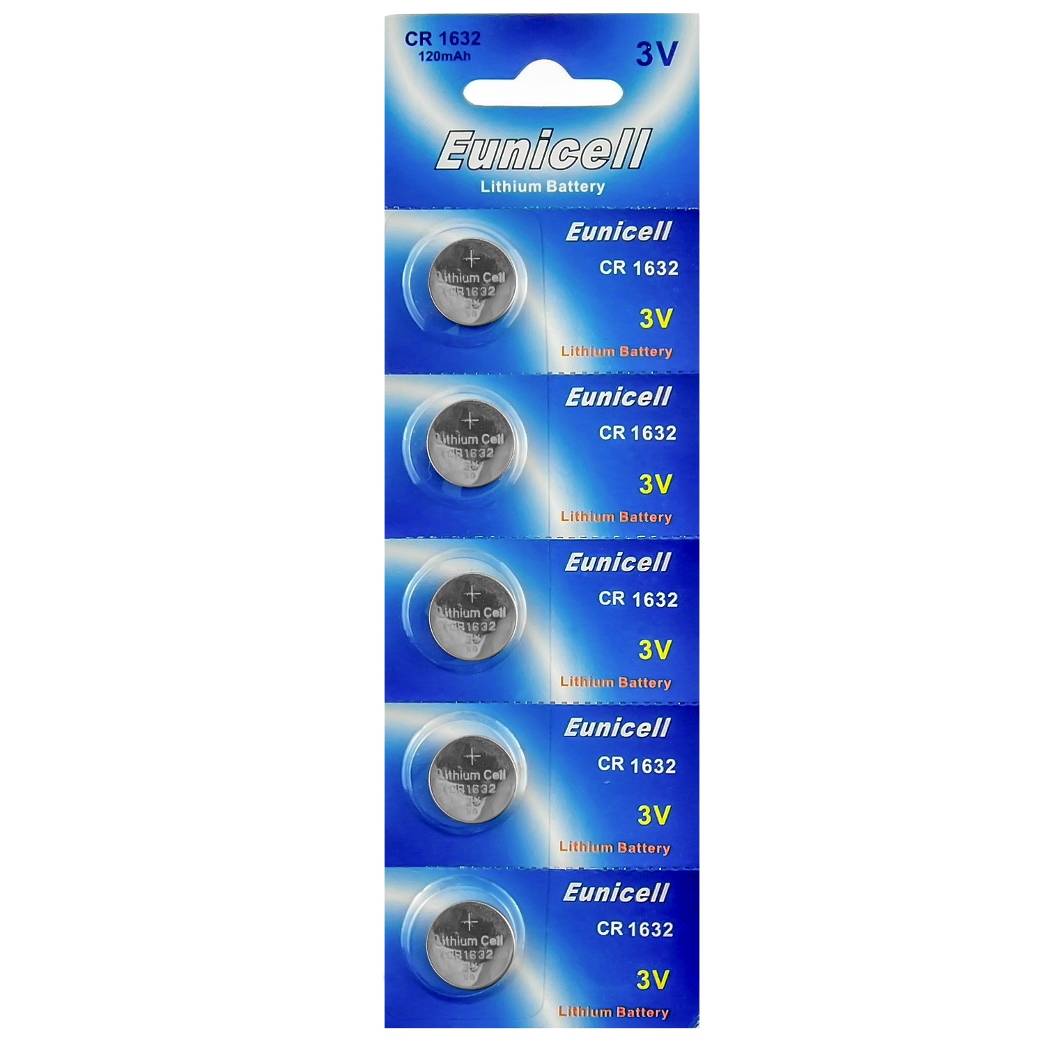 Eunicell CR1632 Lithium Blister Pack 3V 3 Volt Coin Cell Batteries (5 pcs) - Walmart.com