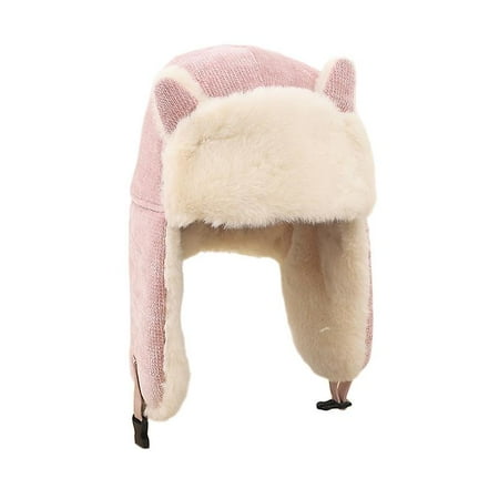 YDJKET Women's Bomber Hat Cute Cat Ear Earflap Hats Winter Hat Trapper ...