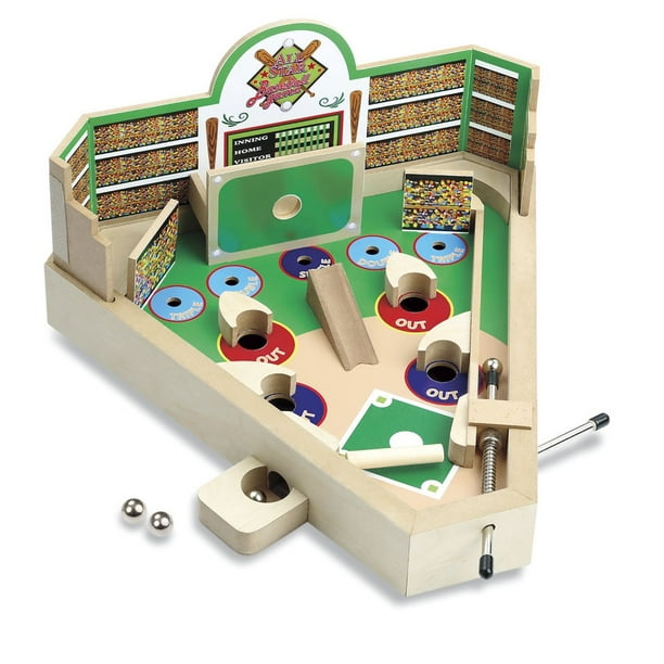 Classic Wooden Tabletop Baseball Game - Pinball Machine - Walmart.com ...