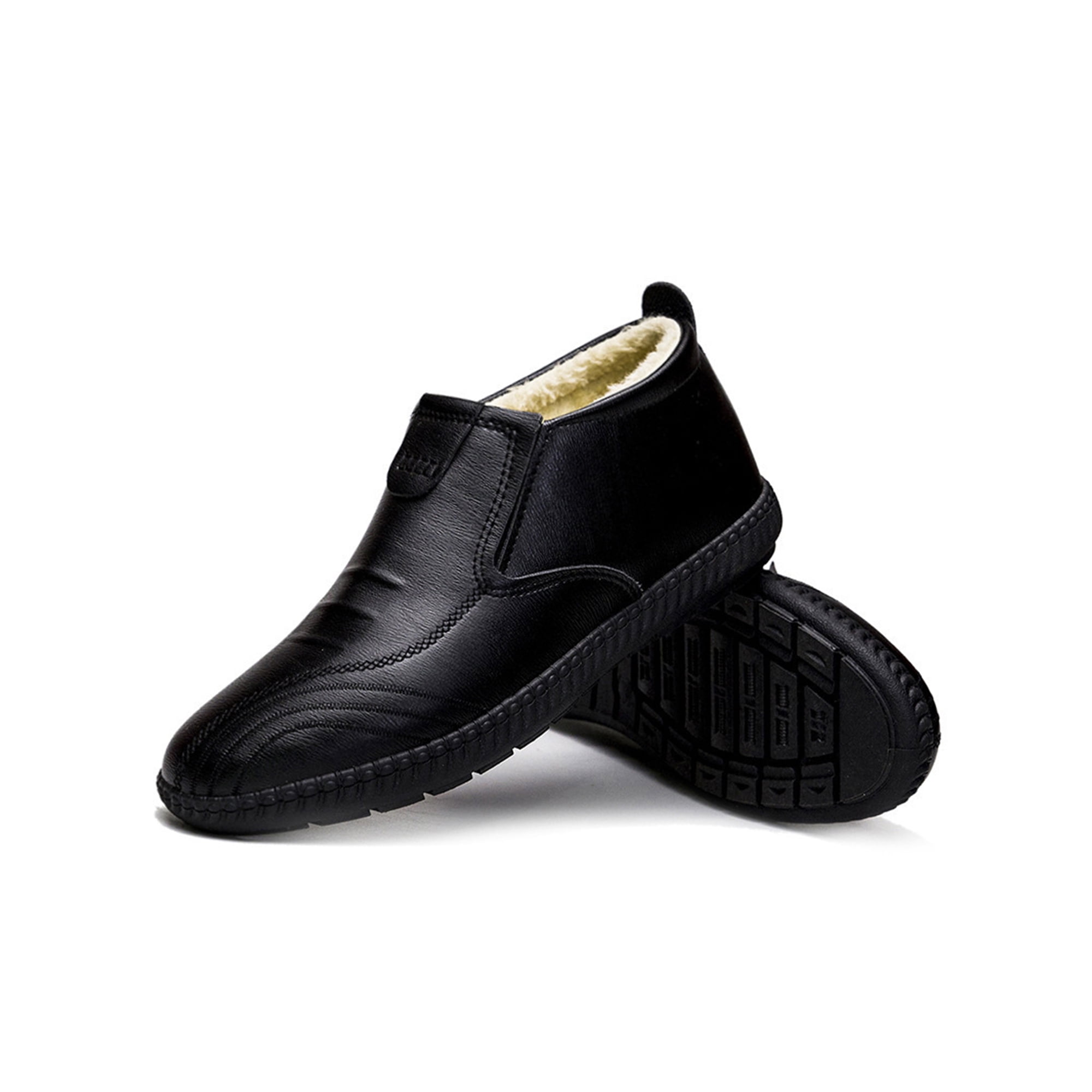 Click here for Ukap Mens Leather Boots Plush Lining Warm Casual S... prices