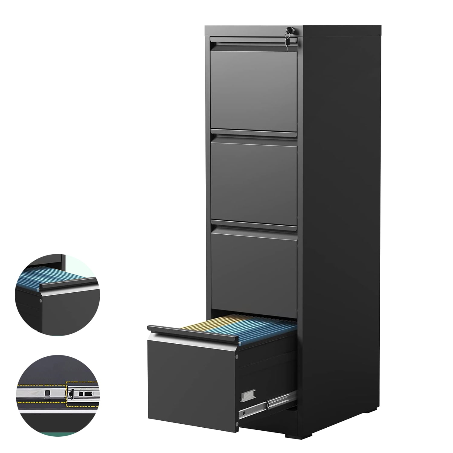 Click here for Kavey Lockable 4-Drawer Vertical Metal Filing Cabi... prices