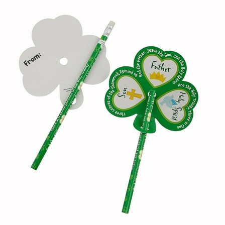 Fun Express 12 Pieces Color Your Own Shamrock Trinity Cut Out, Crafts ...