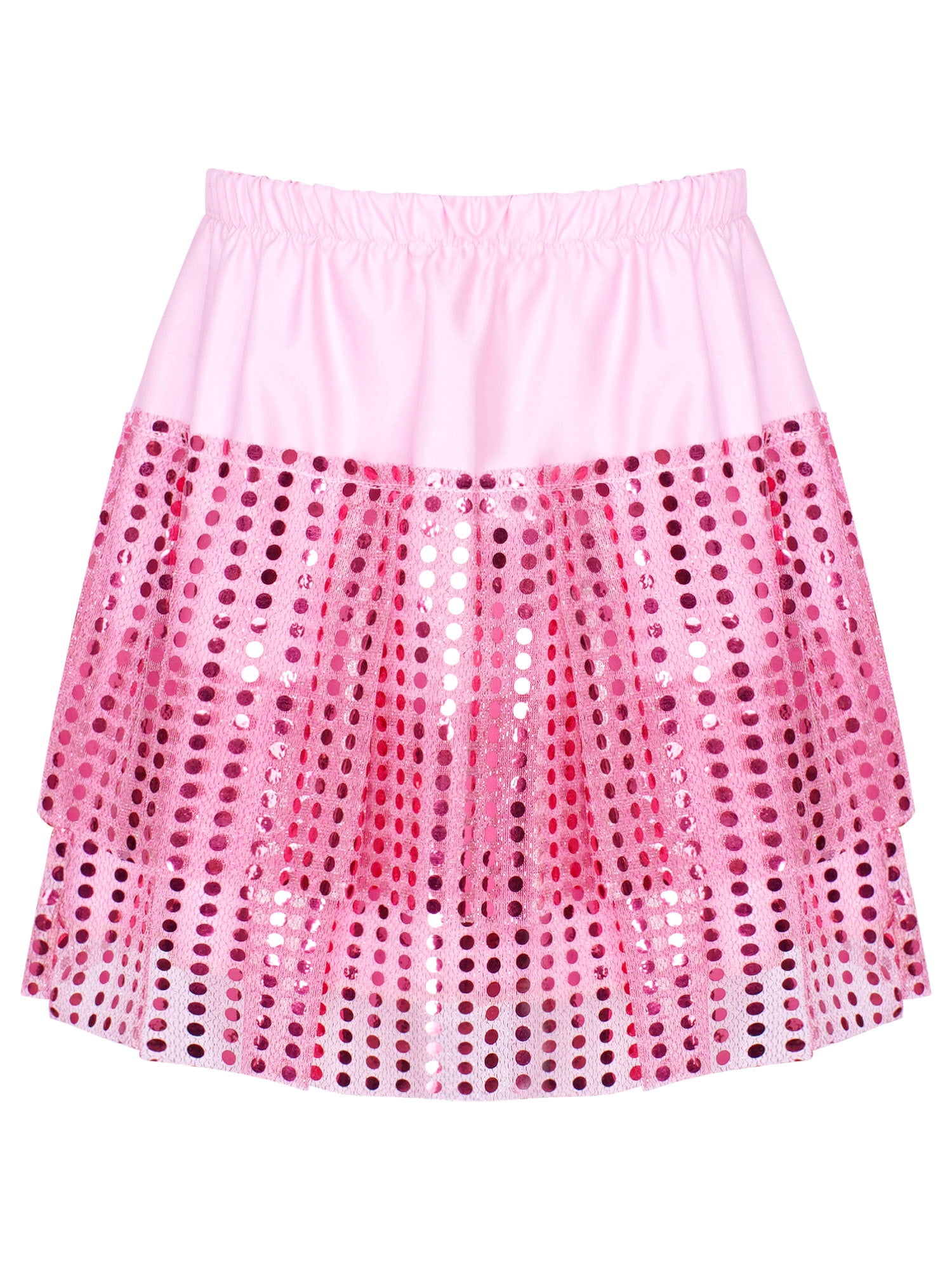 iEFiEL Kids Girls Shiny Sequins Jazz Latin Tango Costume Skirt Sparkly ...