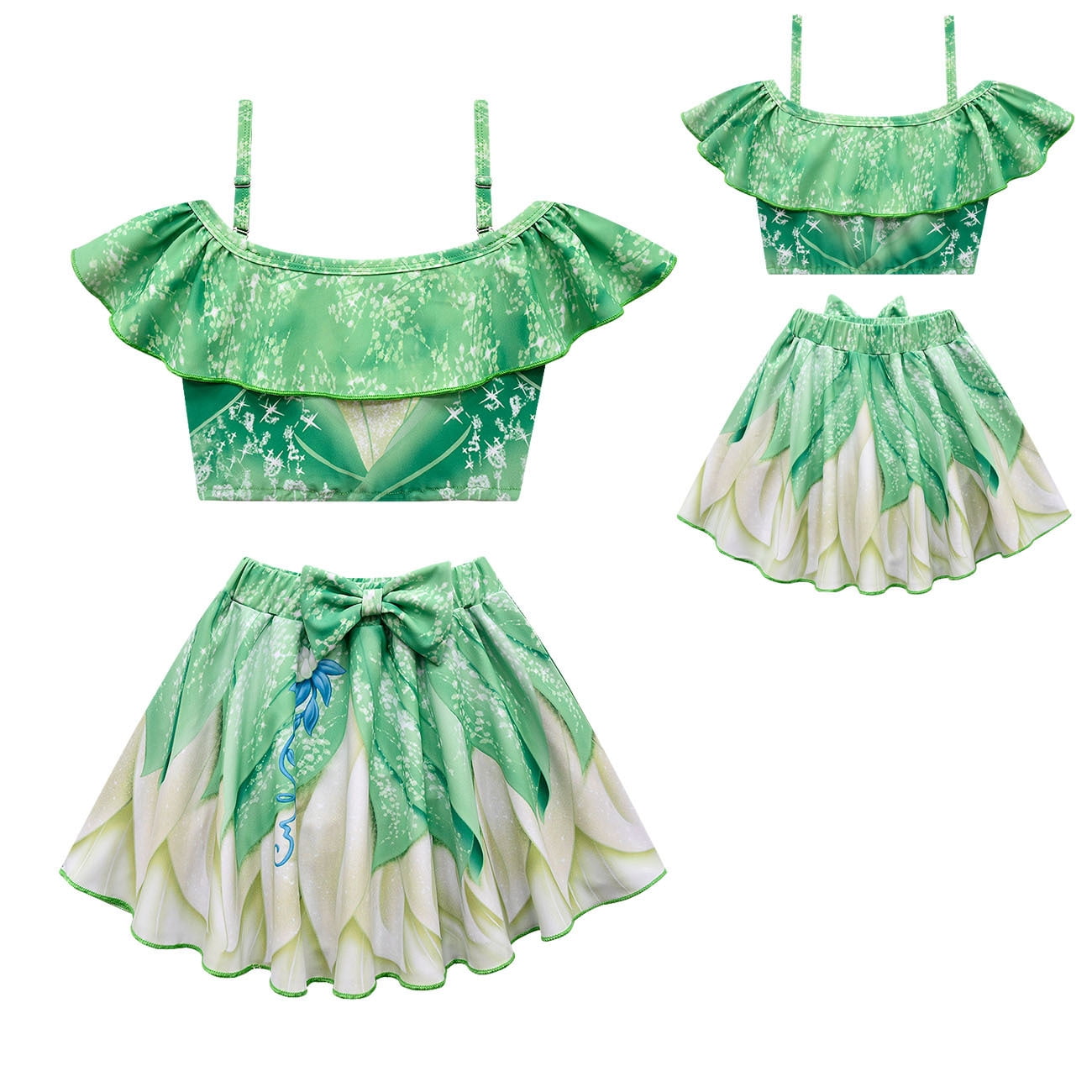 Girls Two-Pieces Princess Swimsuit Snow White/Jasmine/Merida/Rapunzel ...