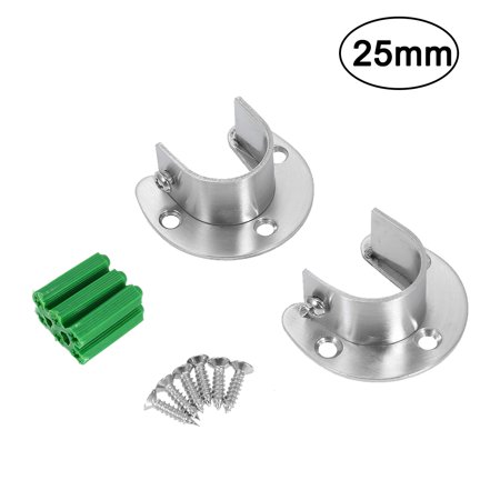 2pcs Closet Pole Sockets Set of 2pcs U-shape Rod Socket Flange Set ...