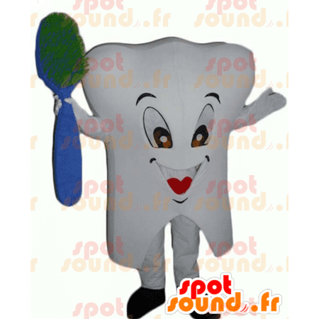 SPOTSOUND mascot of white tooth, giant, with a brush | Walmart Canada