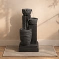 Teamson Home Horizontal Ribbed Pattern Outdoor Water Fountain–Warm Glow ...