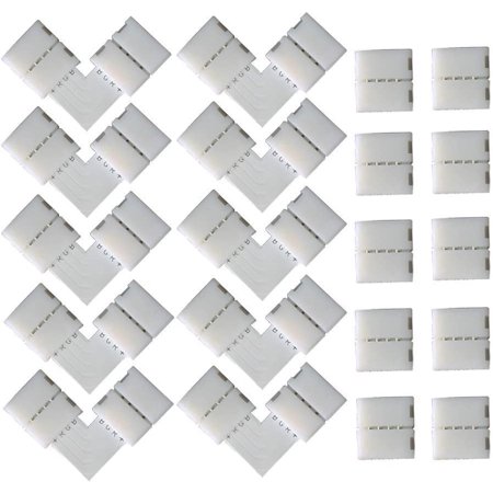 HUSERYT 10 PCS L-Shaped 4 Pin LED Quick Connect Corner Fitting, 10 PCS ...