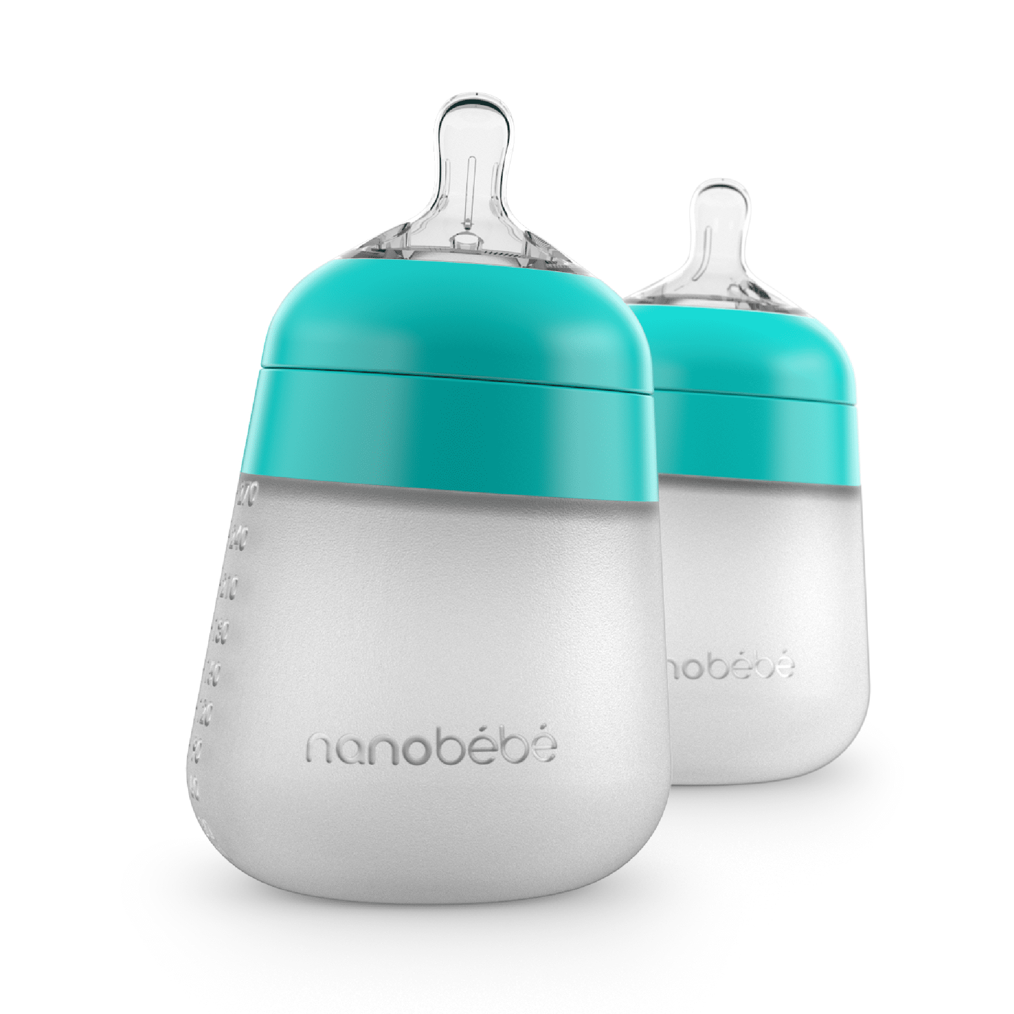 Nanobebe Anti-Colic Flexy Silicone Baby Bottles | Teal, 9 oz, 2 Pack ...