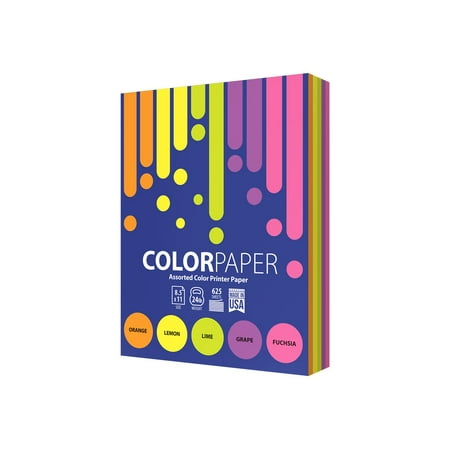 Domtar Assorted Color Printer Paper - Orange, grape, lime, lemon ...