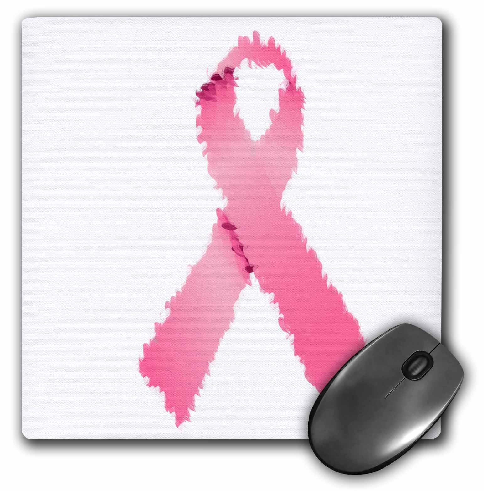 3dRose Painted Pink Ribbon - Art- Breast Cancer Awareness, Mouse Pad, 8 ...