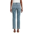 Time and Tru Women's High Rise Straight Leg Jeans with Front Seam, 30 ...