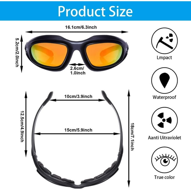 Polarized Motorcycle Riding Glasses Padded Glasses Frame Goggle Kit ...