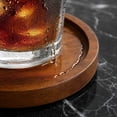 4pcs Solid Wood Round Coaster Set Equipped with Matching Storage Rack ...