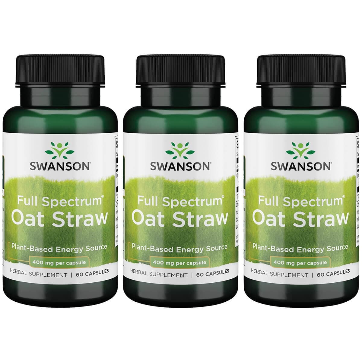 Swanson Full Spectrum Oat Straw 400 mg 60 Caps 3 Pack - Walmart.com