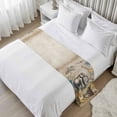 Animal World Bed Runner King Size Elephant Tiger Giraffe Vintage ...