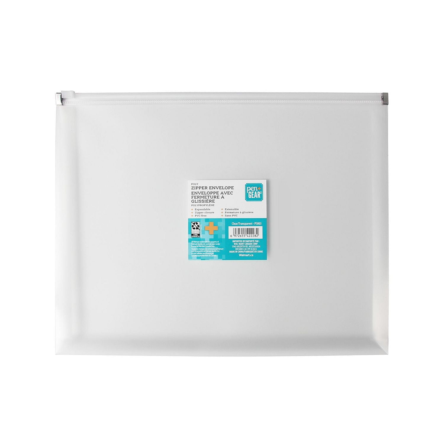 Pen+Gear Poly Zipper Envelope, Letter size; Expandable; Zipper closure ...