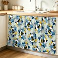 Bees Cabinet Curtains for Kitchen 32"W x 55"L, Yellow Blue Leaves Bee ...