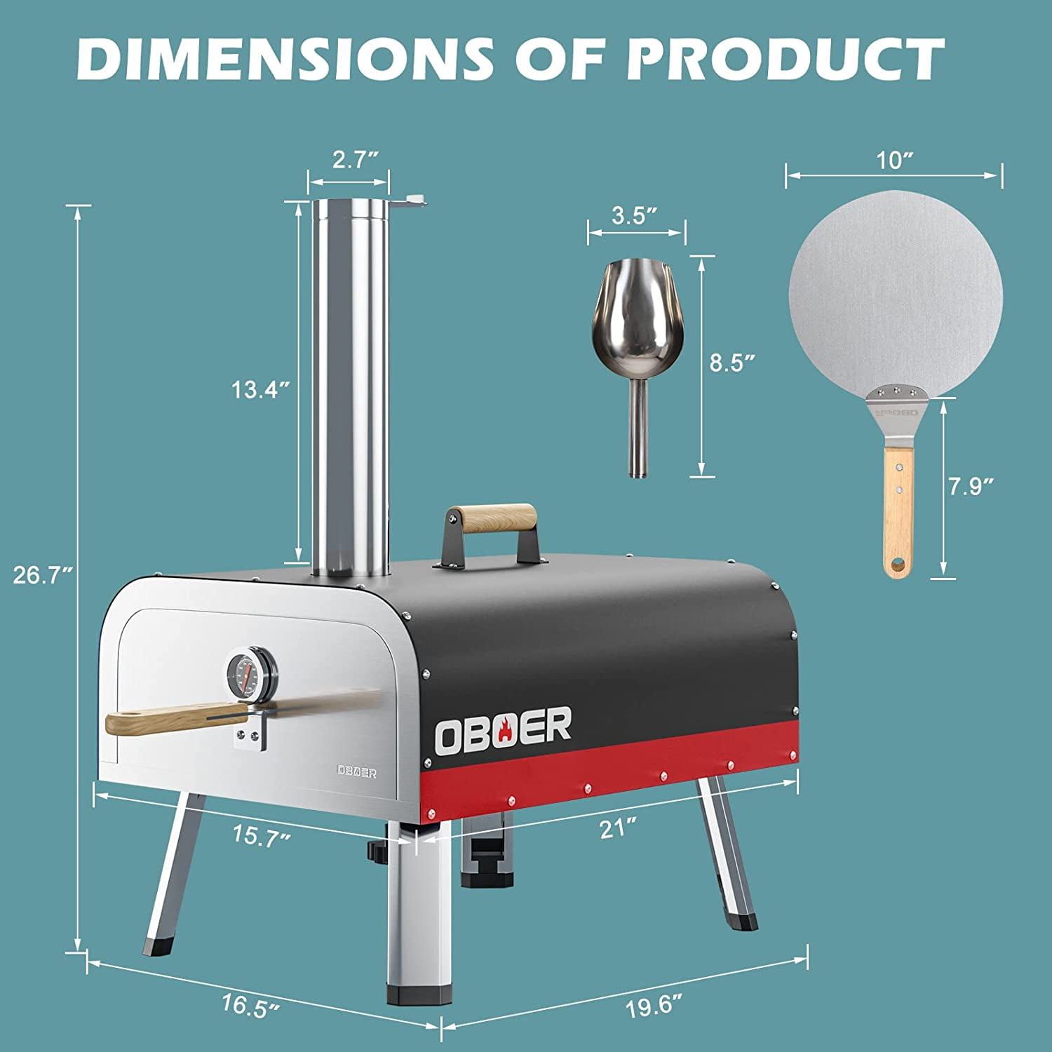 Buy ABORON Outdoor Stainless Steel Pizza Oven ,Portable Wood Fired ...