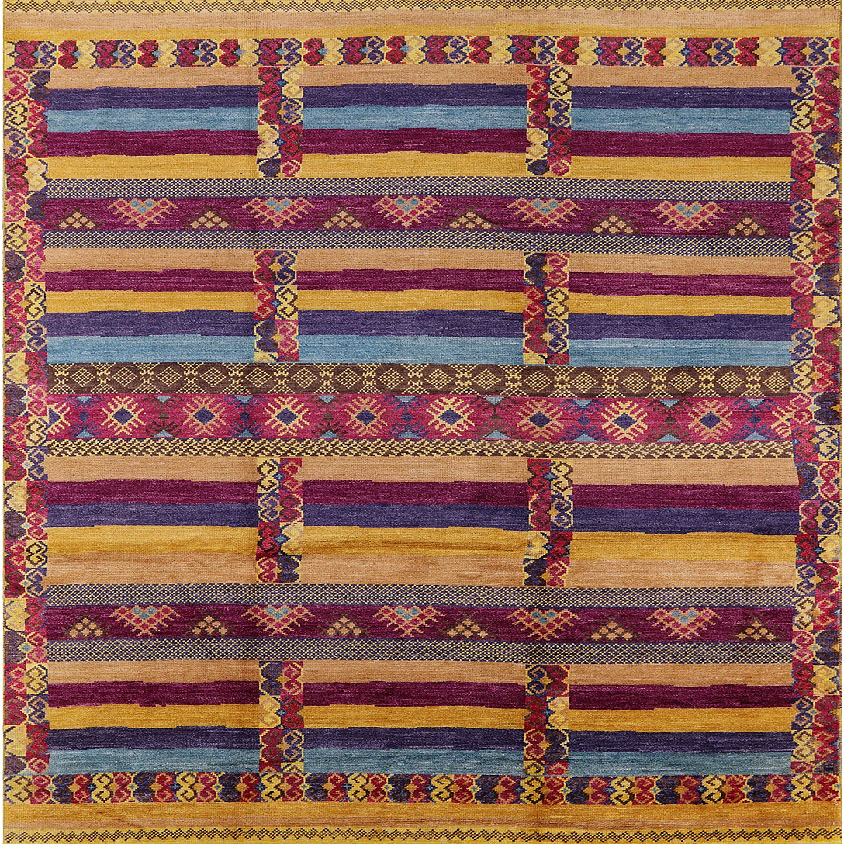 Ahgly Company Indoor Square Mid-Century Modern Dark Raspberry Purple ...