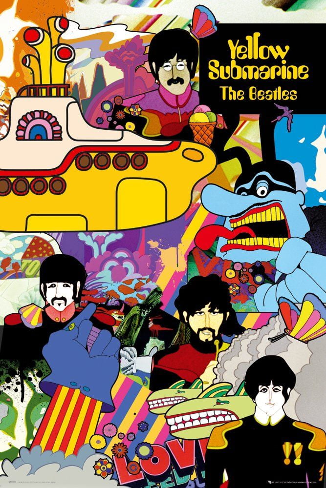 Poster - Studio B - Beatles- Yellow Sub Collage 36x24" Wall Art p3422 ...