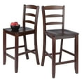 Winsome Wood Benjamin Wooden Kitchen Bar Counter Stools, Set of 2, Walnut Finish - Walmart.com
