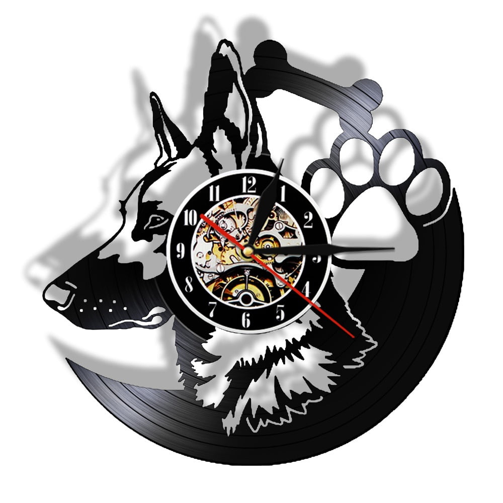 German Shepherd Dog Wall Clock Home Decor Dog Breeds Vinyl Record ...