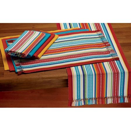 Design Imports Baja Stripe Fringed Table Runner - 13 x 72" - Walmart ...