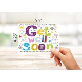Get Well Soon Greeting Cards with Envelopes - Blank on the Inside ...