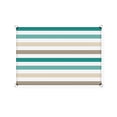 Brown Beige Teal White Striped Sun Shade Sail 14'X18' Modern Minimalist ...