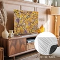 Indoor Elastic TV Cover, Purple Yellow Geometric Dust Proof TV Screen ...