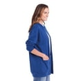 CATALOG CLASSICS Womens Fleece Jacket Snap Front Cardigan Sweatshirt ...